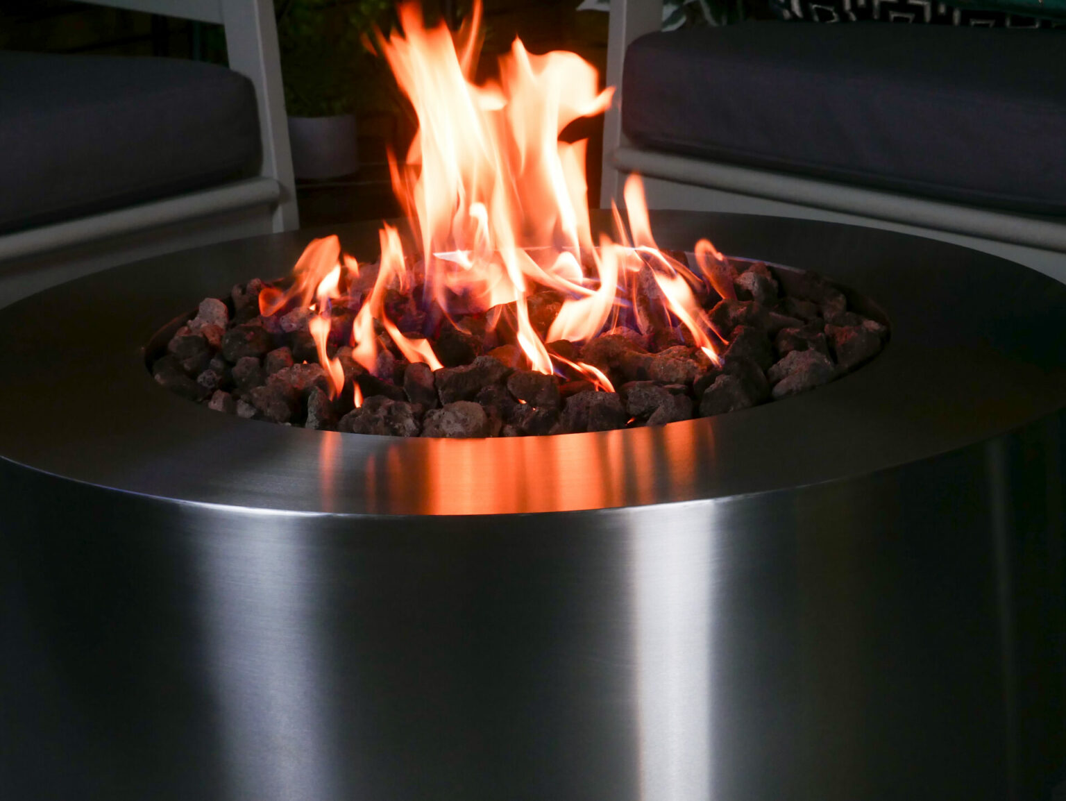 Saturn Round Gas Fire Pit Table - Brightstar Fires
